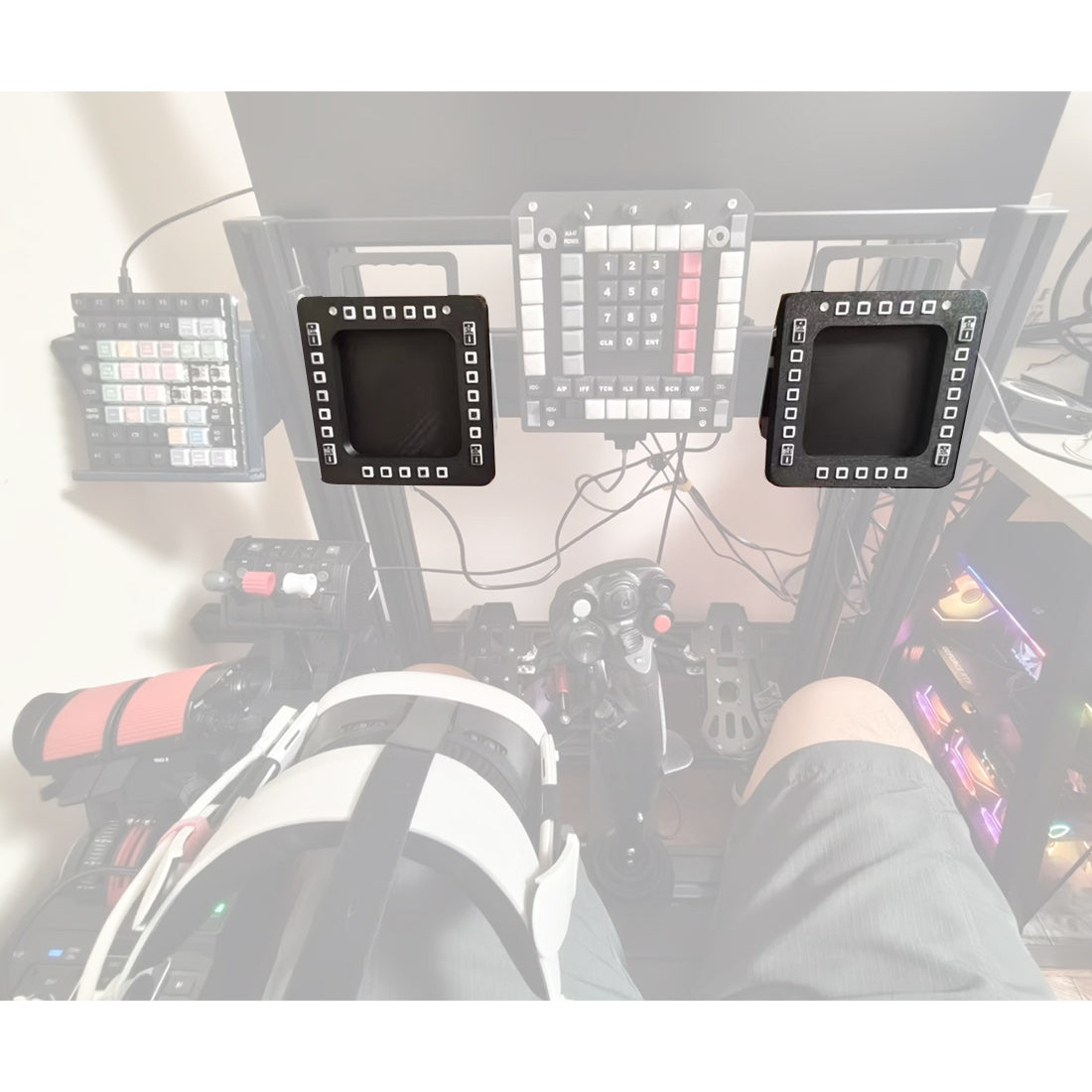 5-Inch 2K 24-Key Fighter Jet MFD-Panel for PC Flight Sims, Compatible ...
