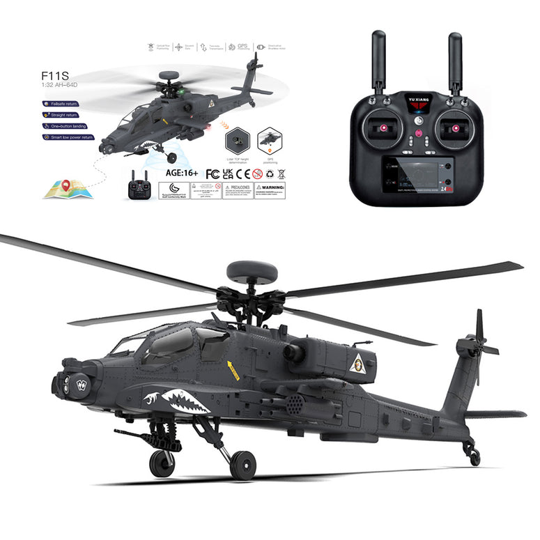 YU XIANG Apache F11 AH64 Dual-Axis Military RC Helicopter | RTRhobby